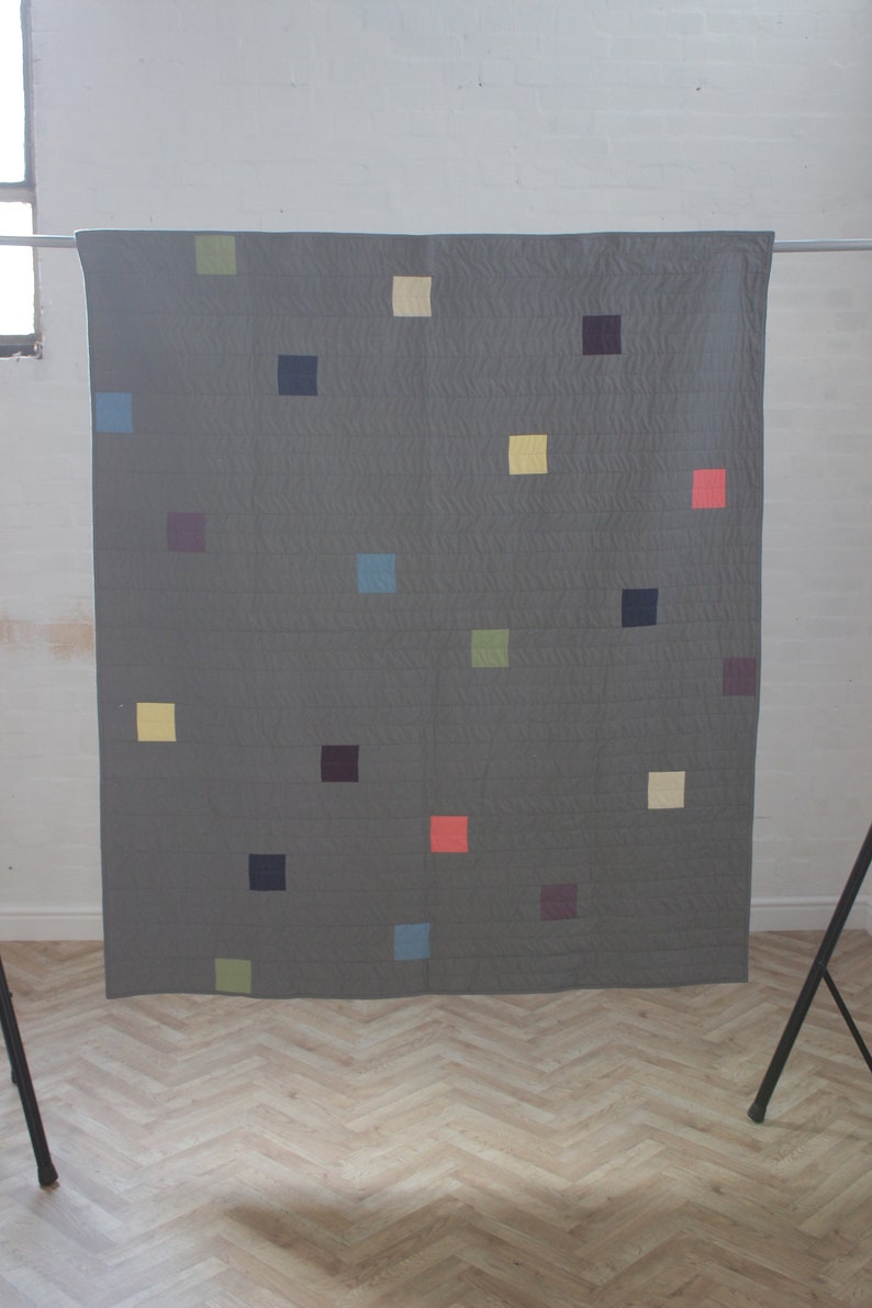 Modern Patchwork Quilt Grey Minimalist Quilt Grey Modern - Etsy