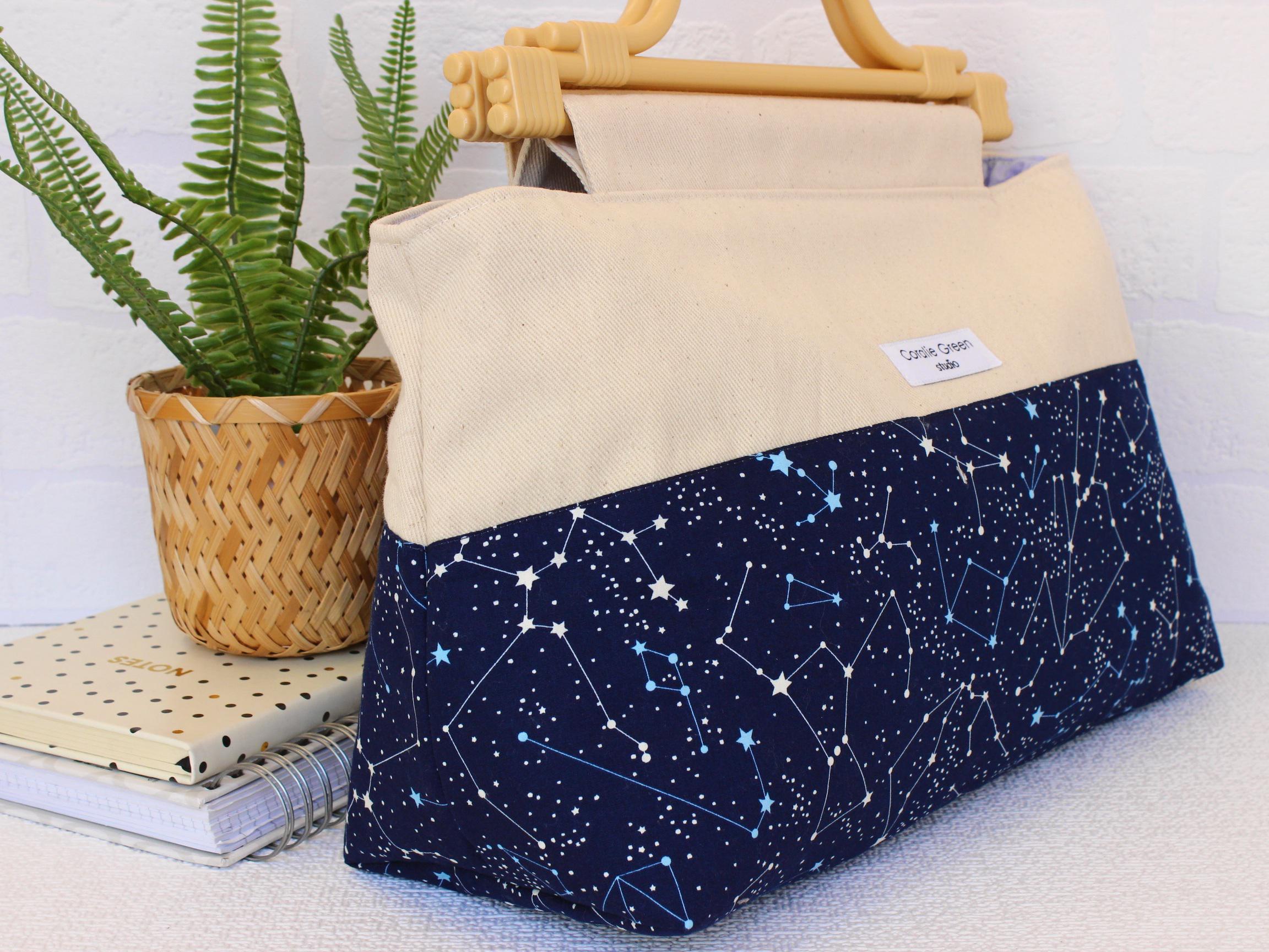 Extra Large Knitting Storage Bag, Blue Star Constellations Knitting ...