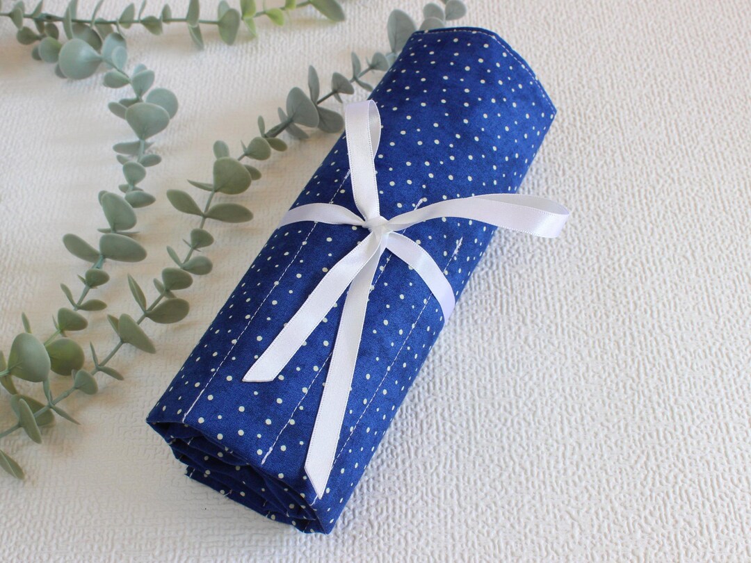 Blue Spotty DPN Organiser Roll by Coralie Green, Double Point Knitting ...