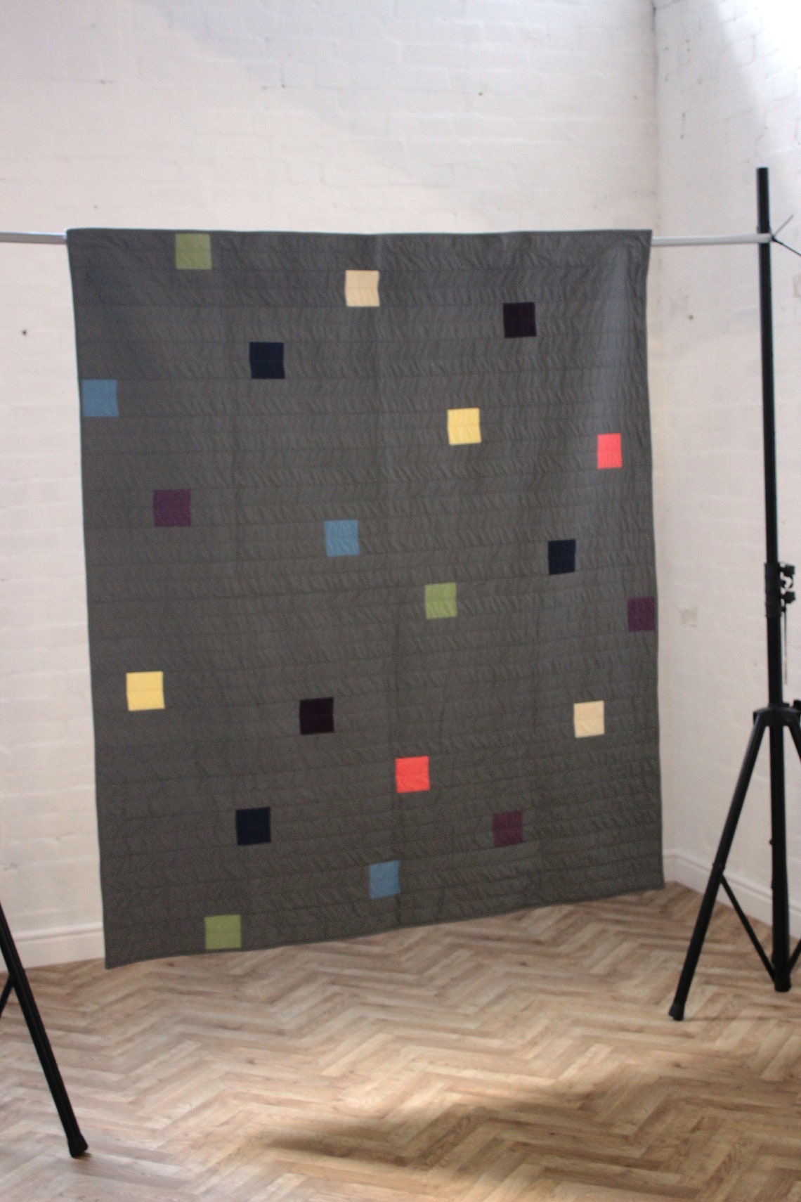 Modern Patchwork Quilt Grey Minimalist Quilt Grey Modern - Etsy