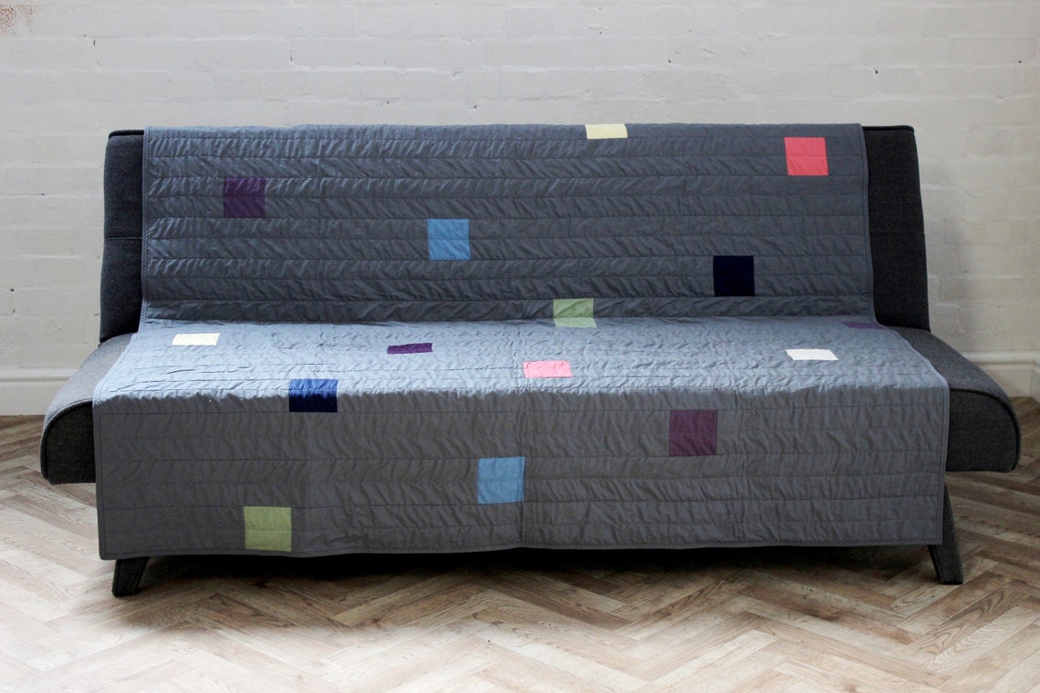 Modern Patchwork Quilt Grey Minimalist Quilt Grey Modern - Etsy