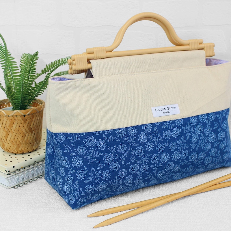 Knitting Bag in Denim - Etsy UK