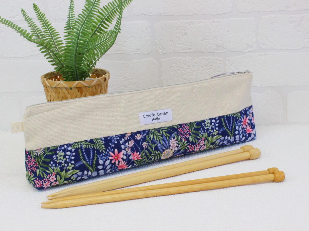Extra Long Knitting Needle Case, Zipped Pouch for Long Knitting Needles ...