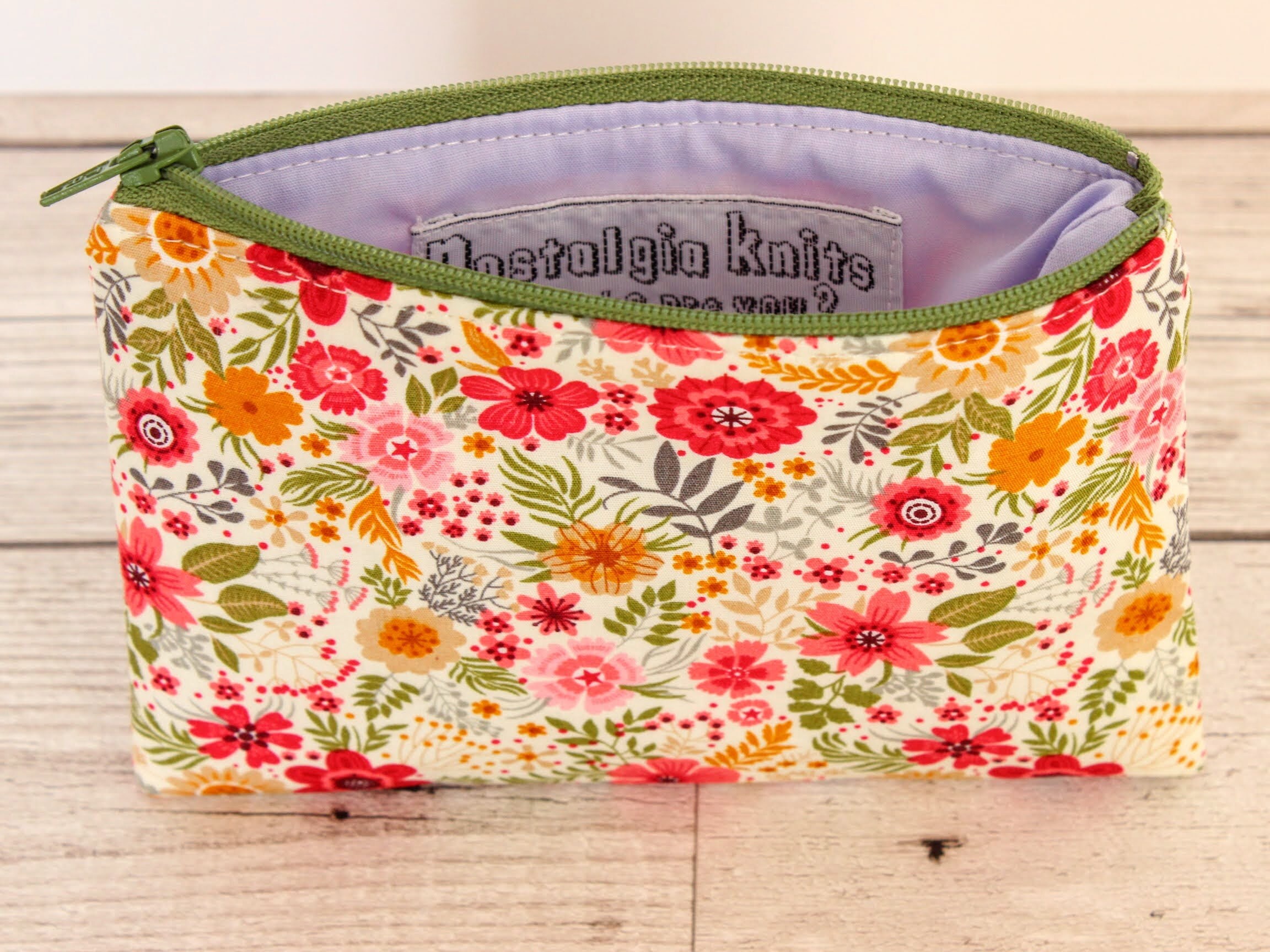 Pink Floral Zip Purse, Small Zip Purse, Earphones Storage Pouch, Sewing ...