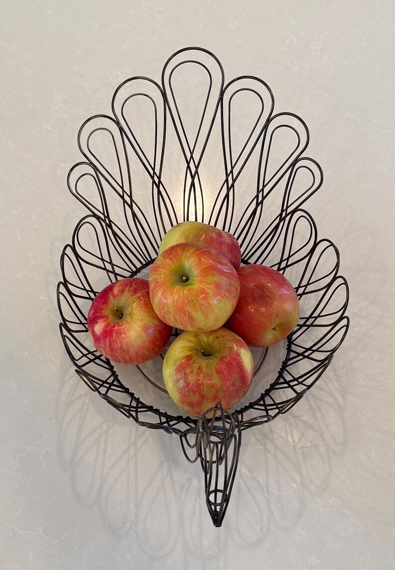 Gold Wire Peacock Basket | Fruit & Bread Basket | Sculptural Metal Bird ...