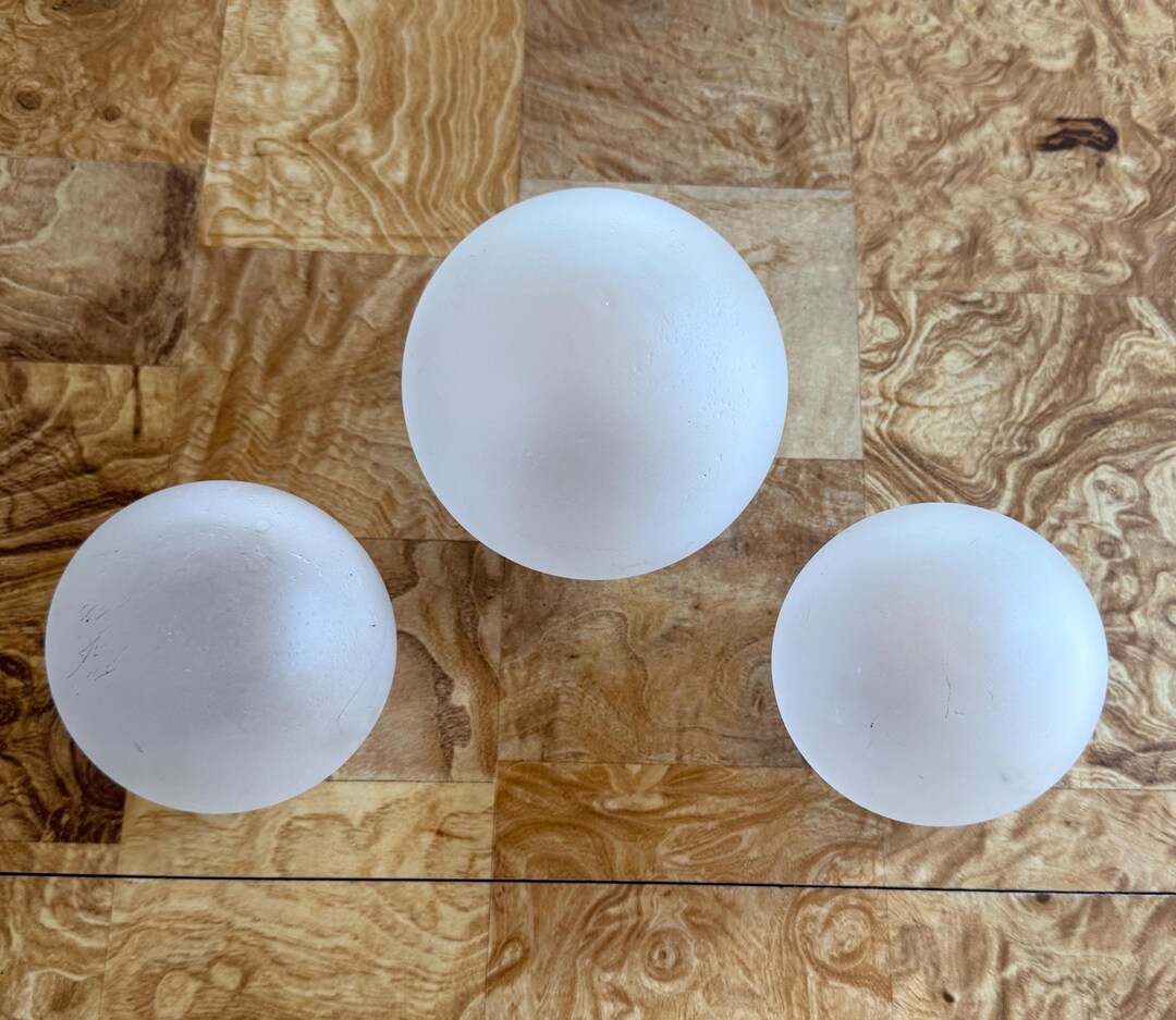 Frosted MCM Glass Globe Replacement | Matte Round Light Covers, 1 Lamp ...