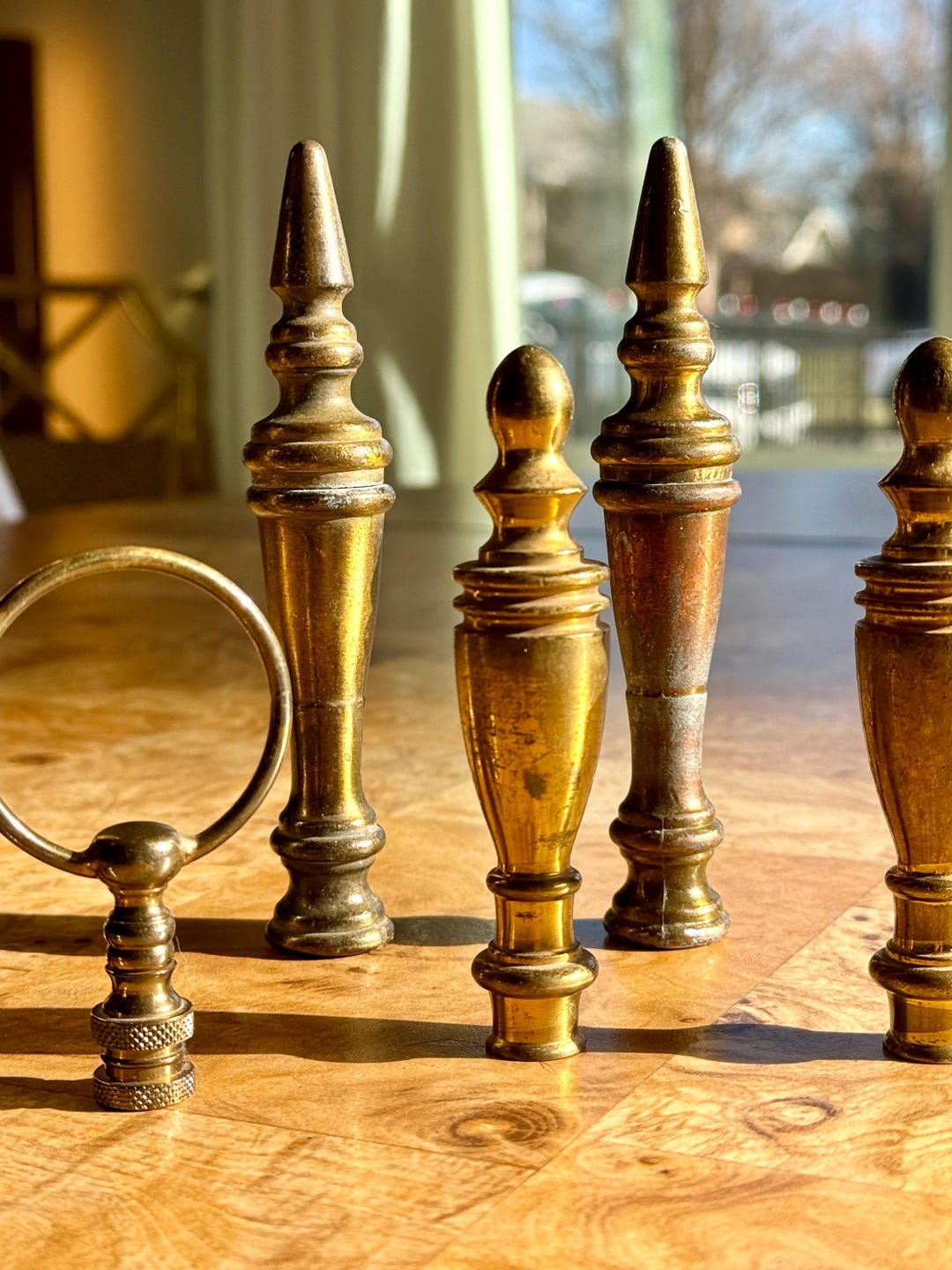 Vintage Solid Brass Finials | Antique Architectural Lamp Hardware Lot ...