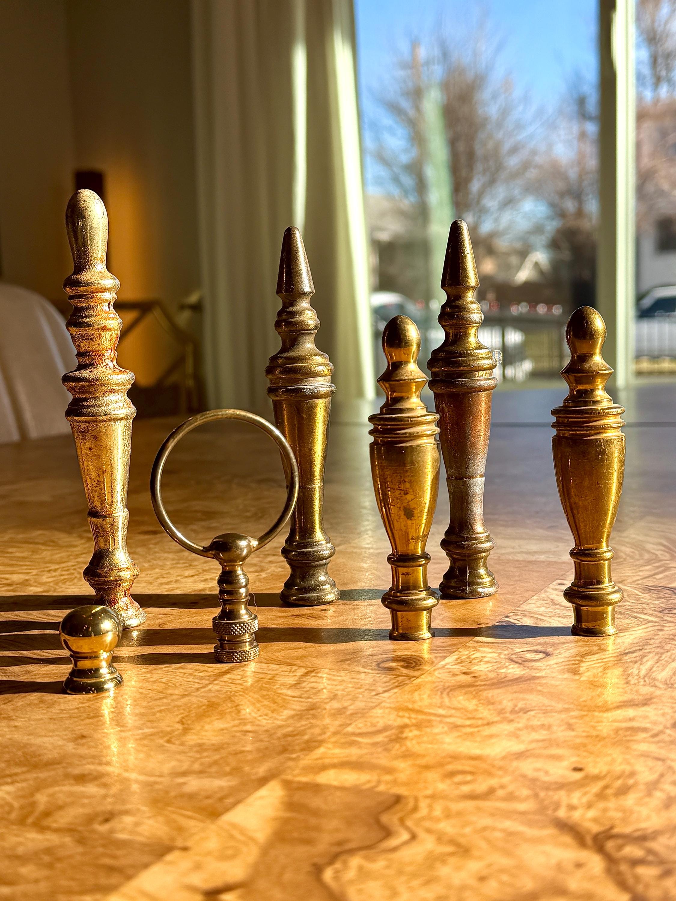 Vintage Solid Brass Finials | Antique Architectural Lamp Hardware Lot ...