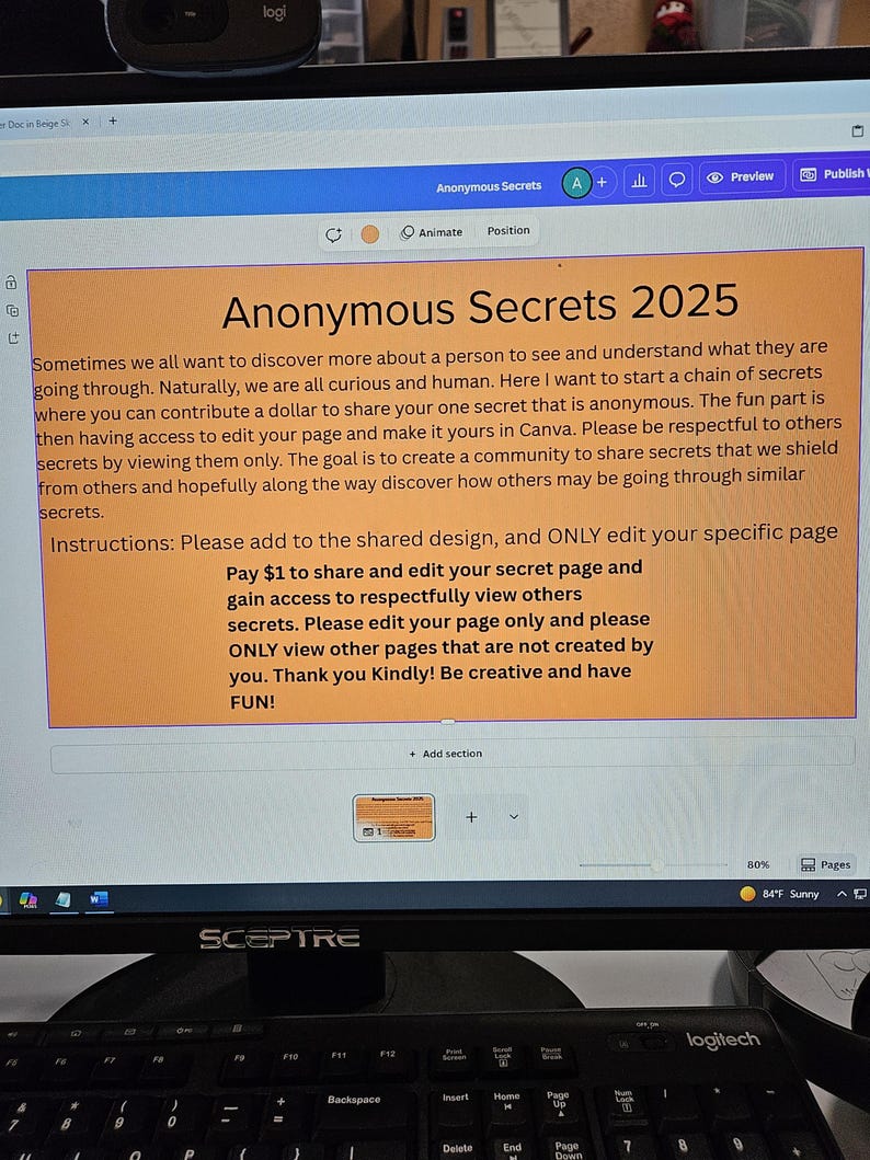 Anonymous Secrets 2025 - Etsy
