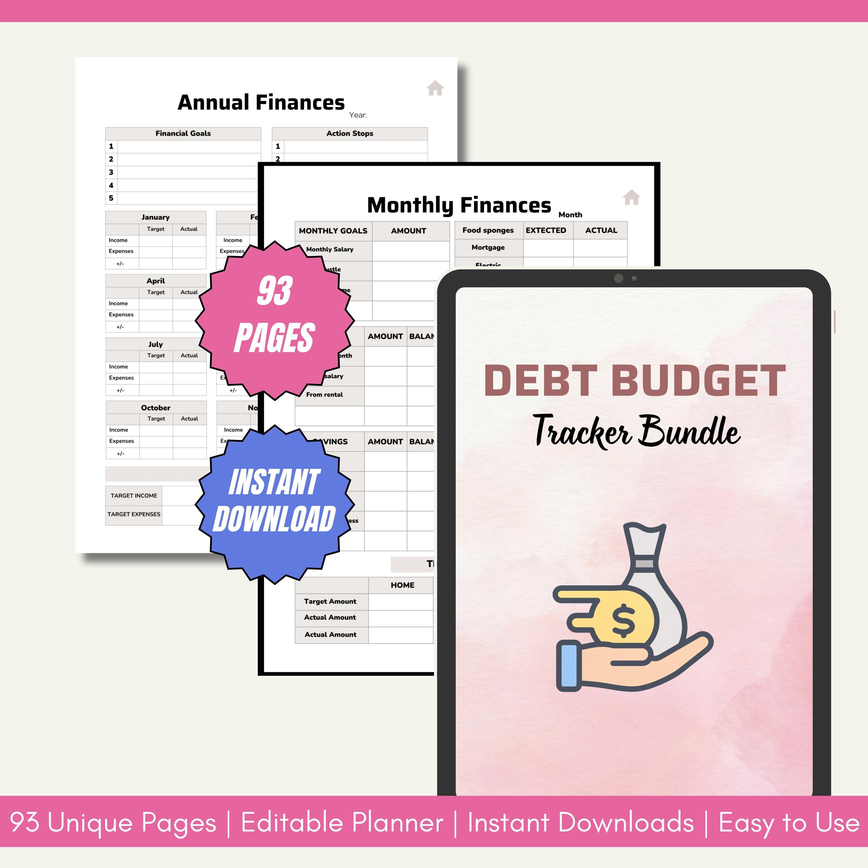 Digital Financial Budget Planner, Finance Tracker, Goodnotes Budget ...