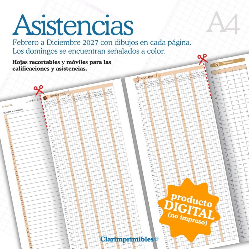 Catechism Student List A4 PDF Printable | Grades and Attendance 2027 ...