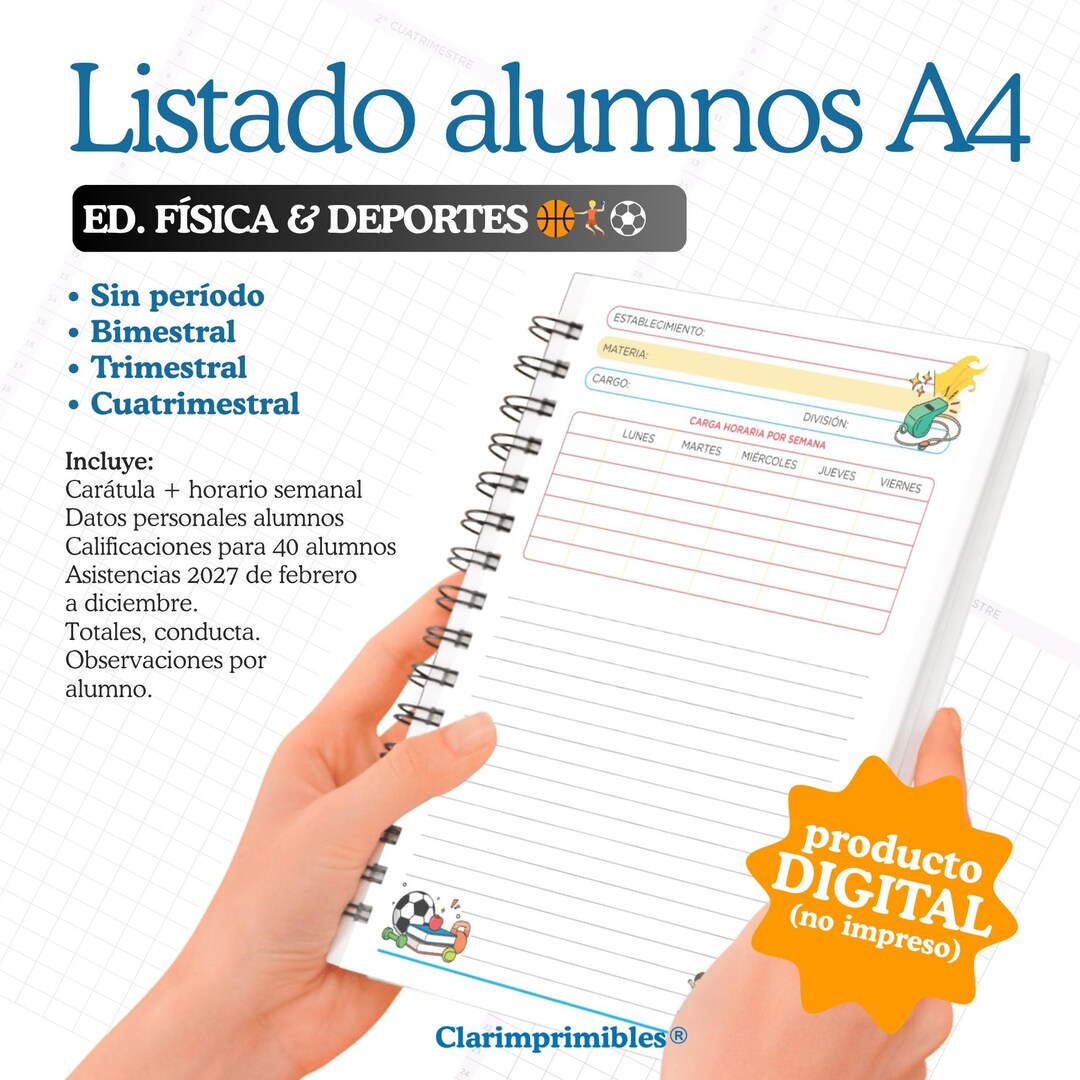 Physical Education Student List (A4 PDF Printable) | Grades and ...