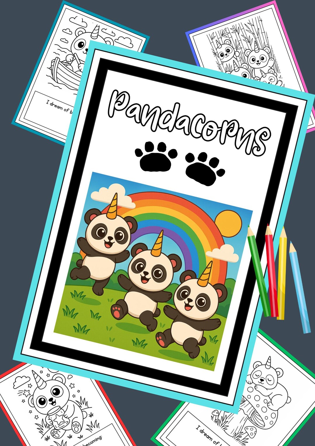 Pandacorn Coloring Book - Etsy