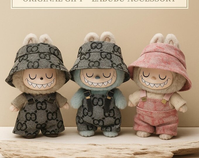 LABUBU Luxury Monogram Outfit Set for V1 V2 | Premium Bucket Hat ...