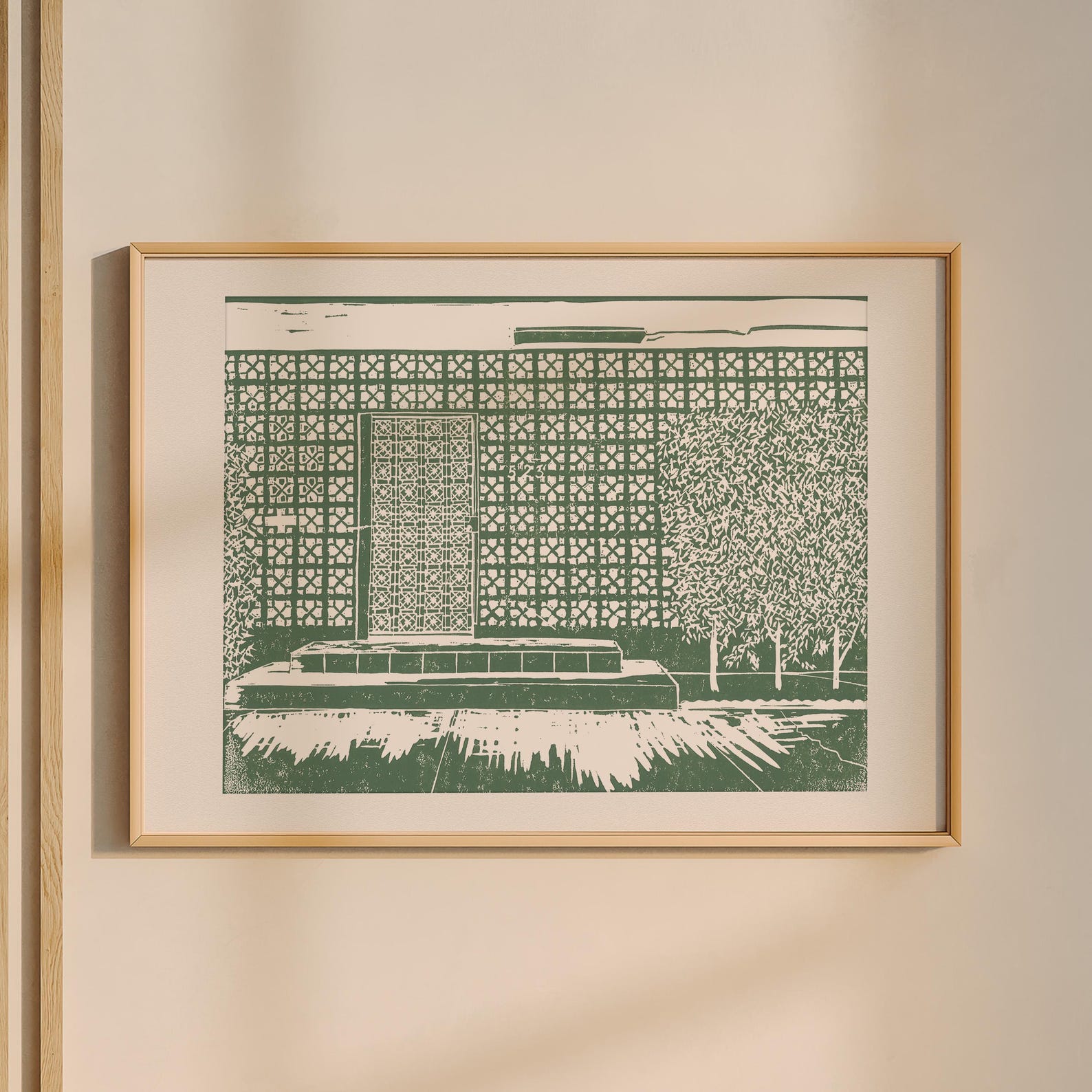 Mid-century Modern Breezeway Printable Art, Entryway Architectural ...