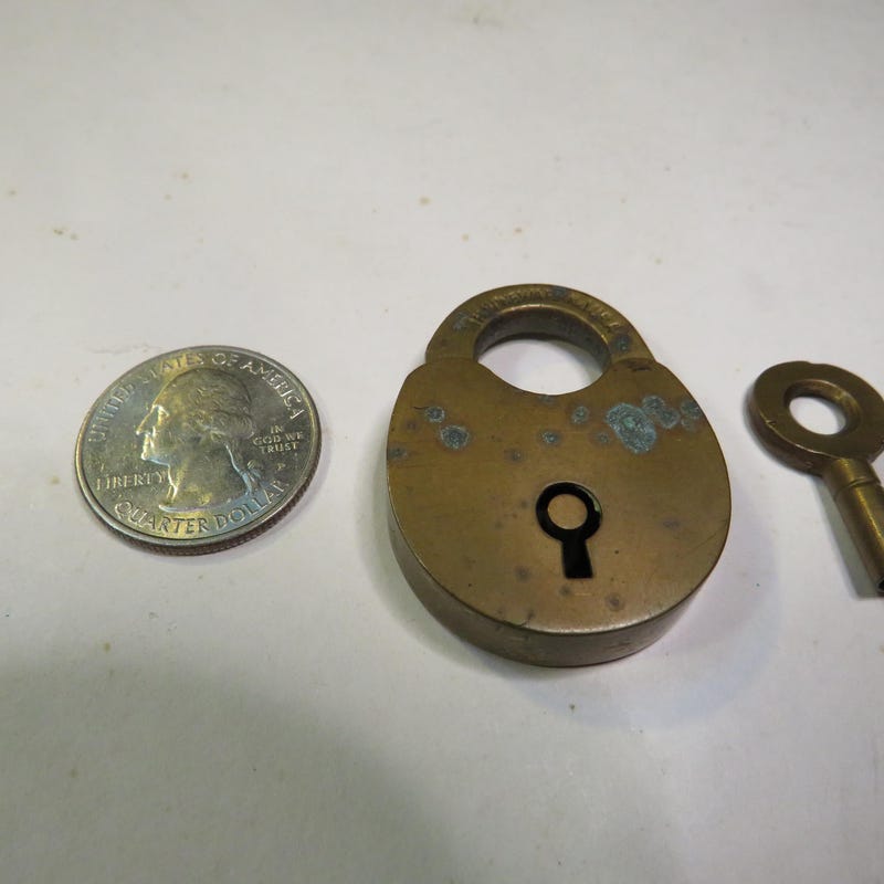 Antique Padlock and Key - Etsy