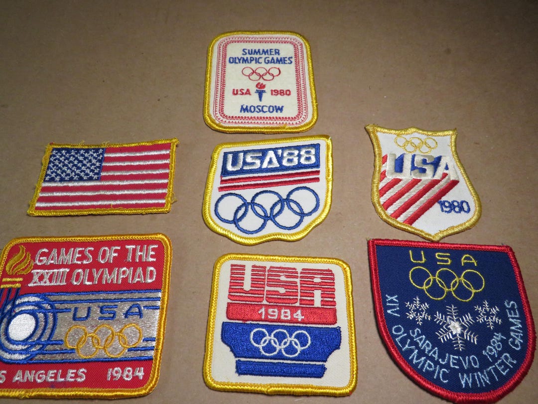 Lot of 6 Vintage Olympic Patches 1980,1984, 1988 & American Flag New ...