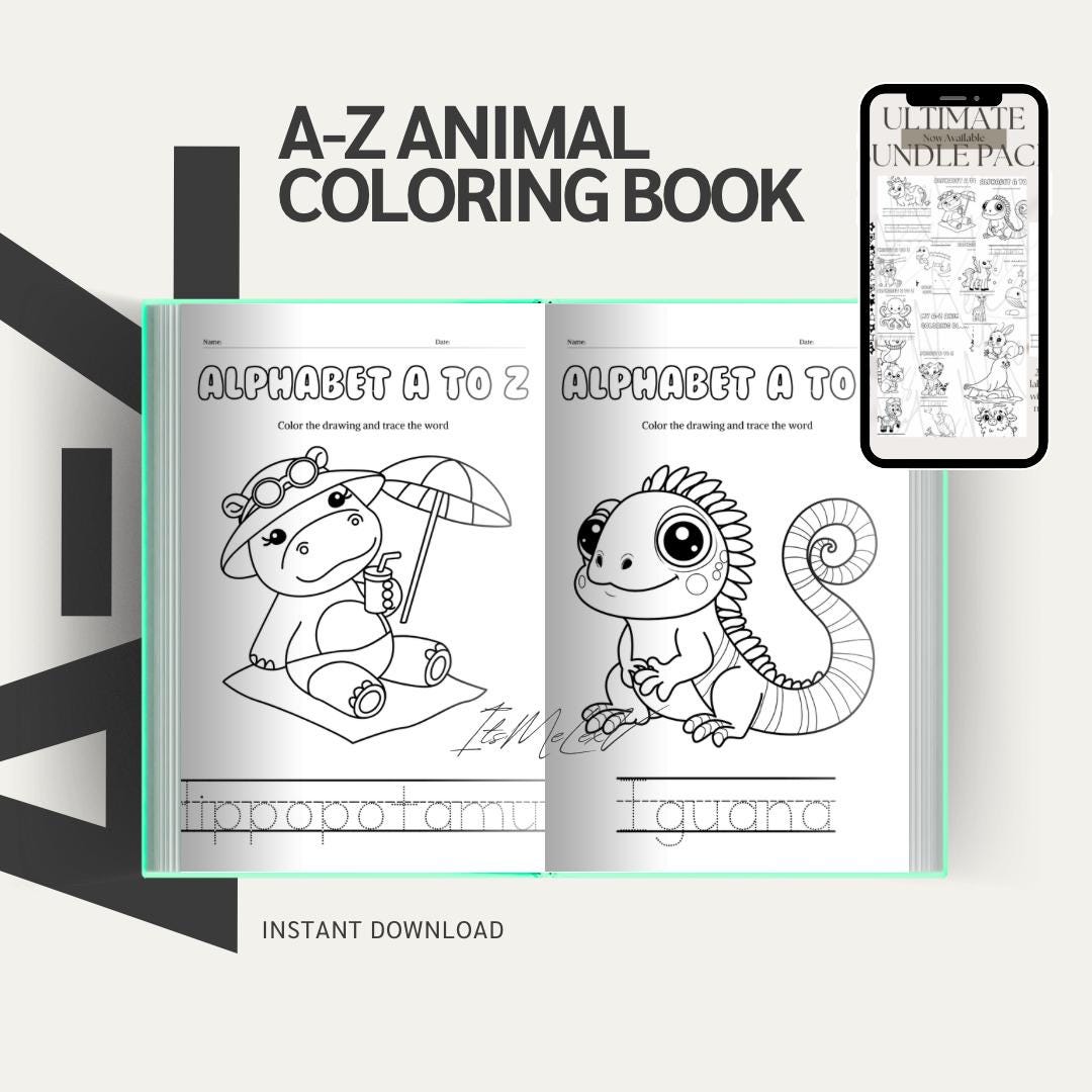 A-Z Animal Coloring Book for Kids | Alphabet Animal Coloring Pages ...