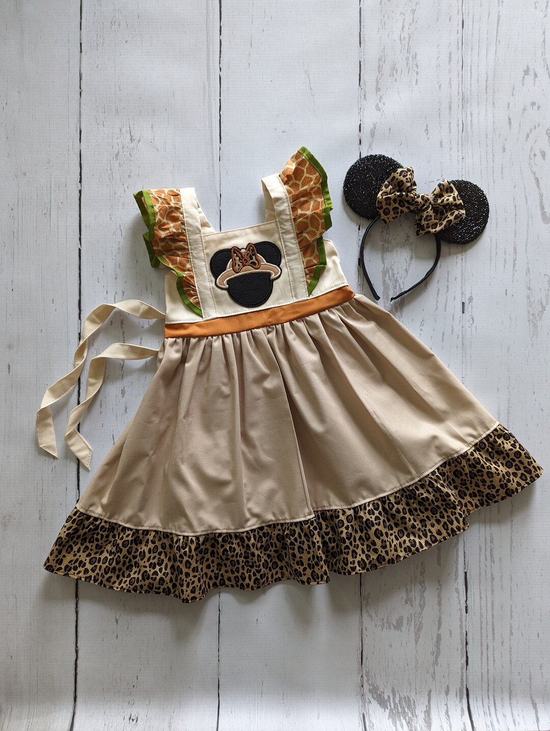Girls Safari Minnie Mouse Twirl Dress, Safari Minnie Dress Inspired ...