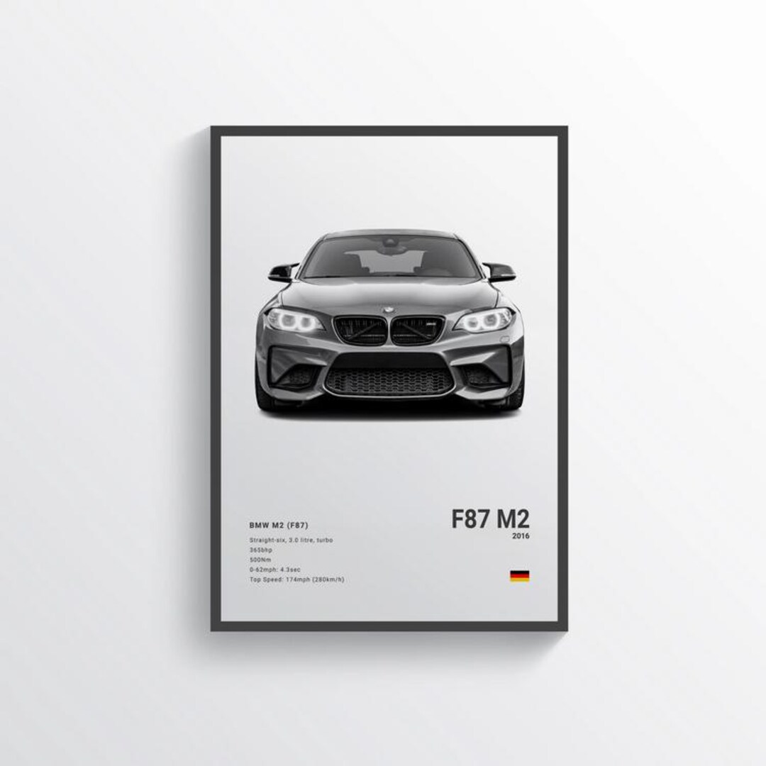 BMW M2 F87 2016 | Car Poster | Digital Download | Printable Wall Art | Gift Idea for Men ...