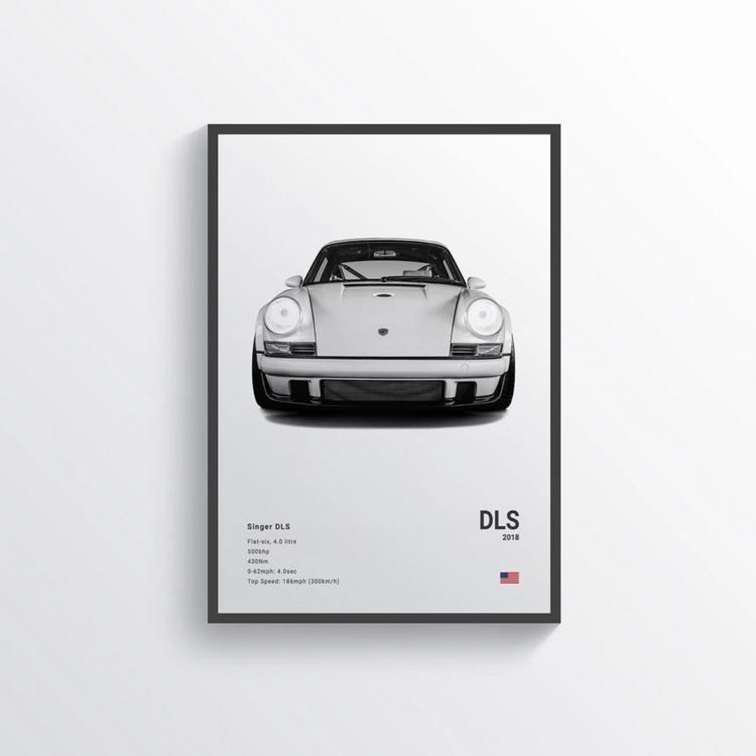 Porsche Singer DLS 2018 Classic Car Poster - Automotive Wall Art for ...