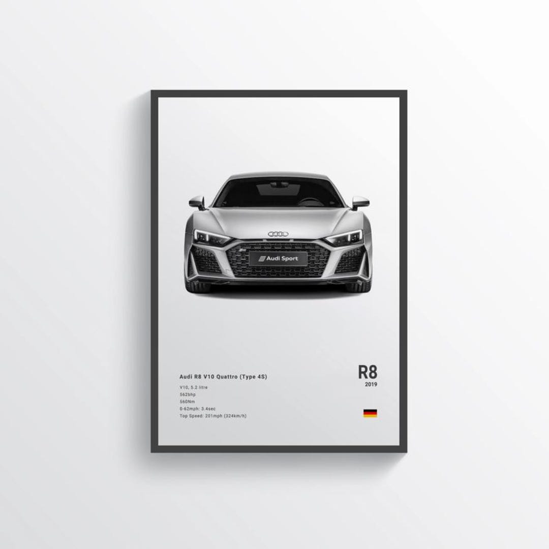 Audi R8 V10 2019 | Car Poster | Digital Download | Printable Wall Art ...