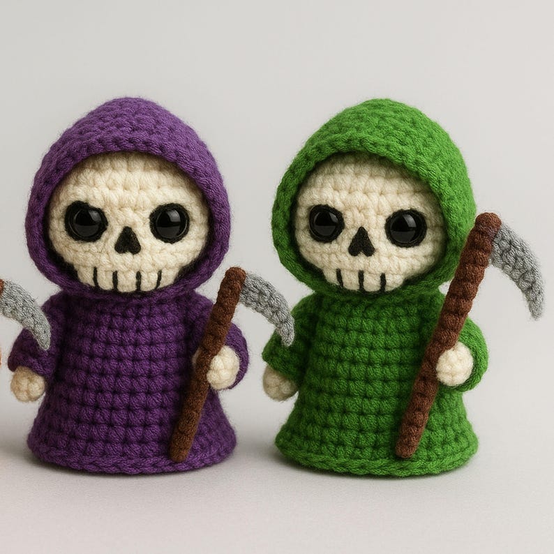 Grim Reaper Crochet Pattern: Amigurumi Skeleton Doll (PDF Digital ...