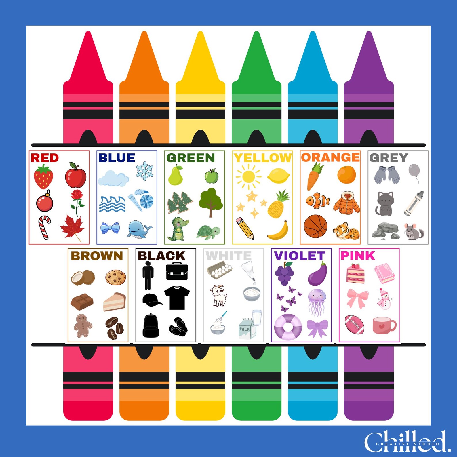 Color Flash Cards for Kids | Printable Toddler Activity | Instant ...
