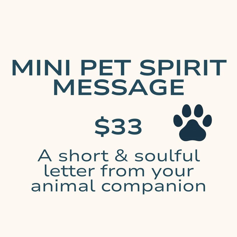 Mini Channeled Pet Spirit Message - Etsy