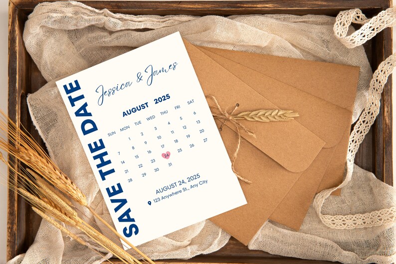 Modern Calendar Save the Date Template | August 2025 (digital Download ...