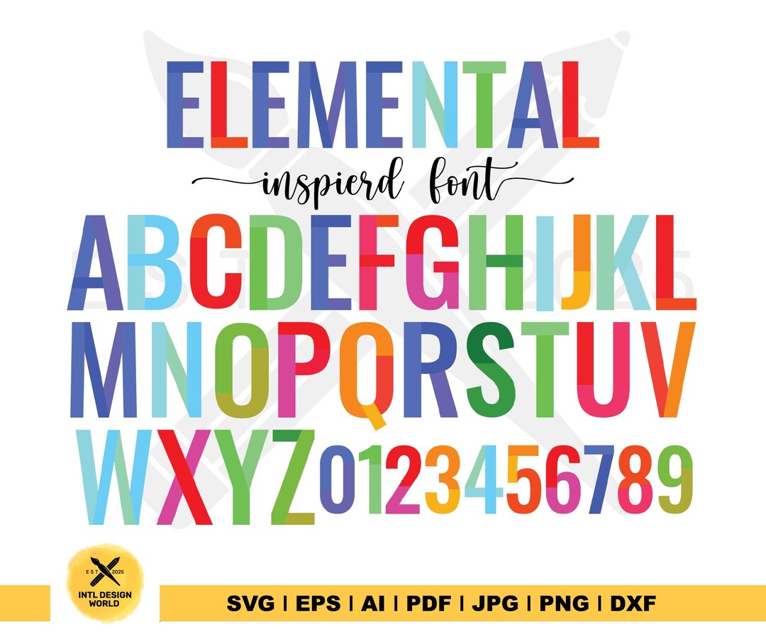 Bright Elemental Letters, Bright Alphabet, PNG Bundle, Elemental ...