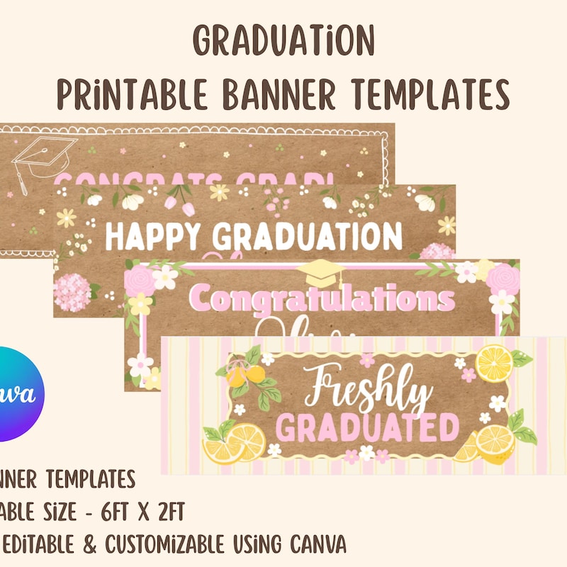 Editable Pink Floral Banner - Etsy