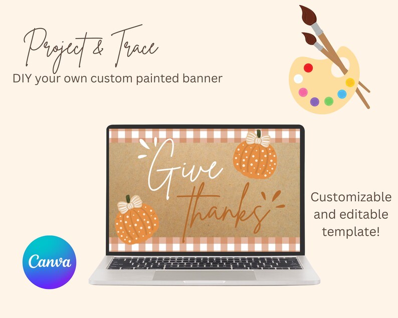 Thanksgiving Banner Digital Template Package - Classic Colors - Set of ...
