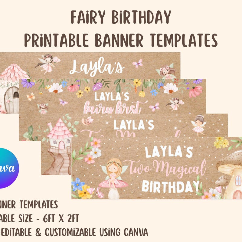 Fairy Birthday Banner - Etsy UK