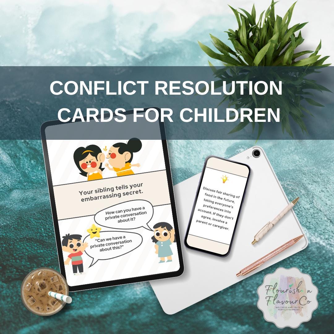 Conflict Resolution Skill Cards for Kids Printable Social Emotional ...