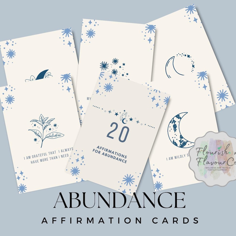 Printable Abundance Affirmation Cards Money Mindset Wealth Attraction ...