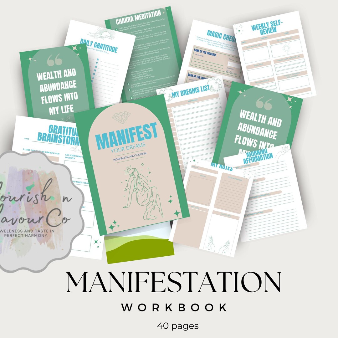 Printable Manifestation Workbook and Journal Law of Attraction Goal ...