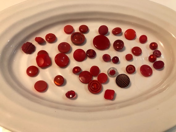 Shank Buttons 40 Assorted Red Shank Buttons | Etsy