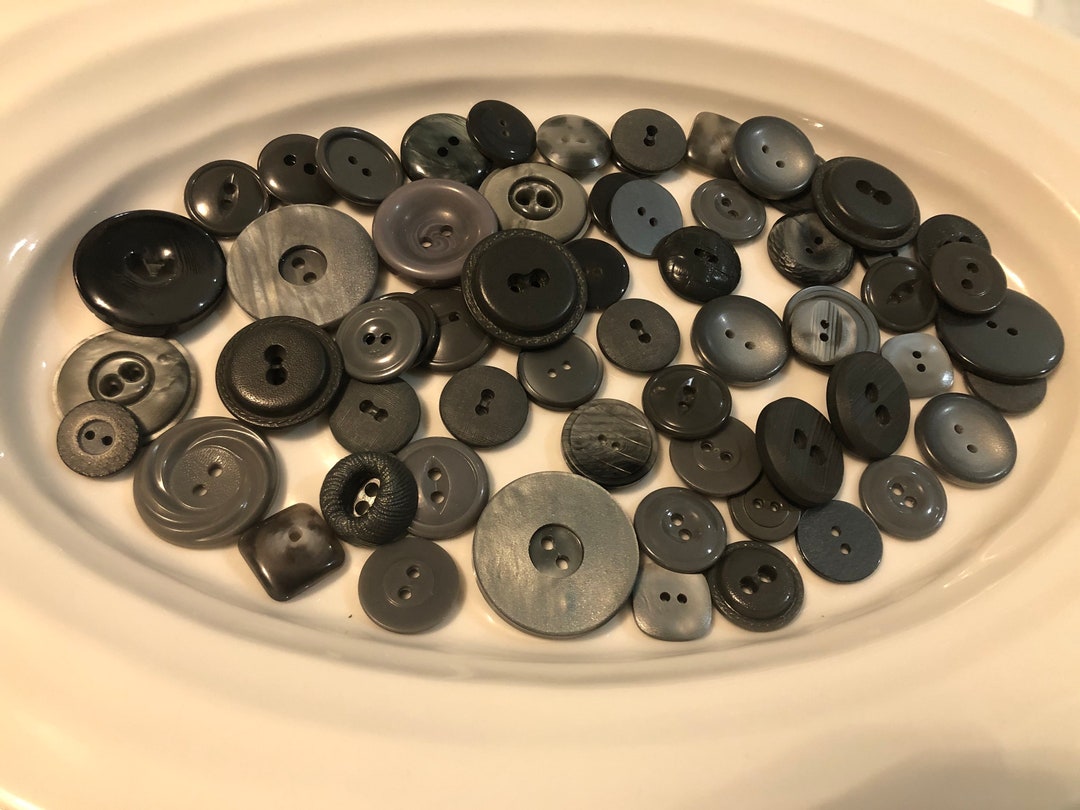 Two Hole Buttons 60 Assorted Grey 2 Hole Buttons - Etsy