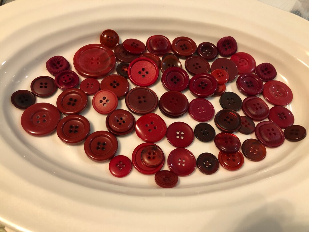 Four Hole Buttons 60 Assorted Dark Red 4 Hole Buttons - Etsy