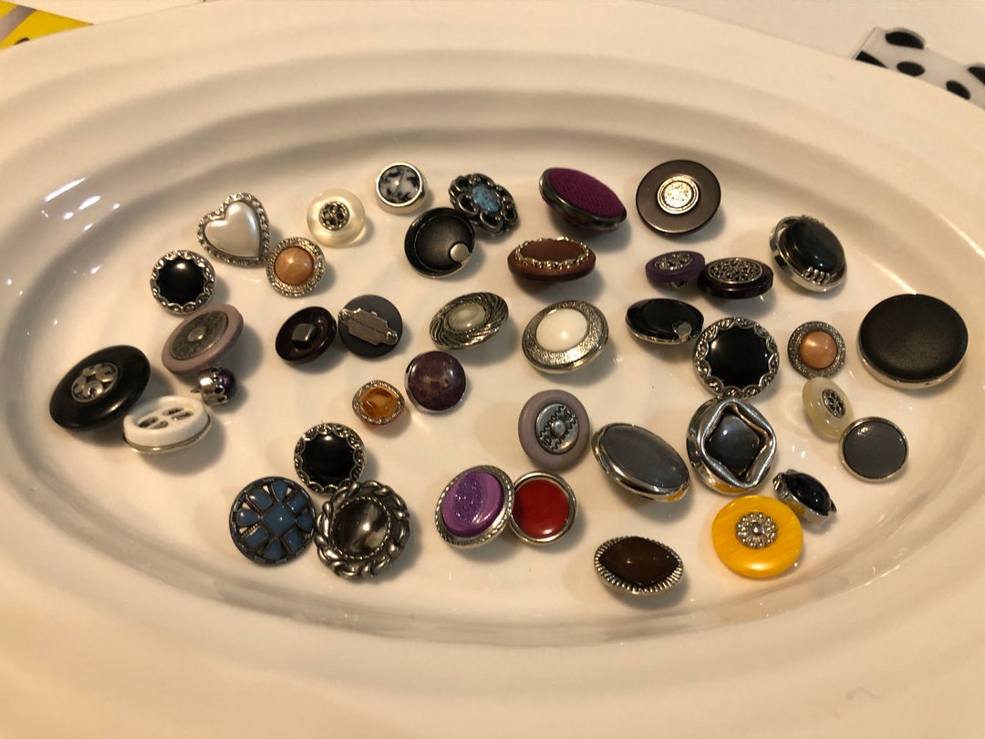 Silver Shank Buttons 40 Assorted Colours With Silver Shank Buttons - Etsy