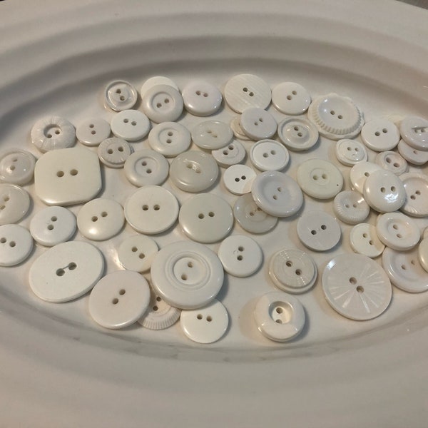 White Buttons - Etsy