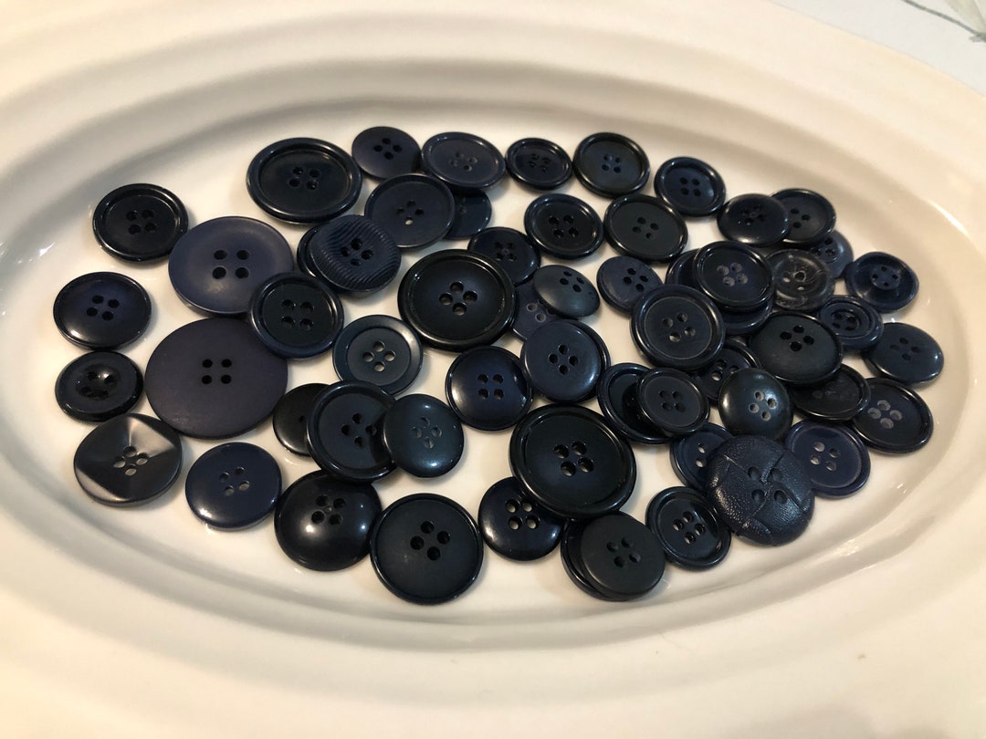 Four Hole Buttons 60 Assorted Dark Blue 4 Hole Buttons - Etsy