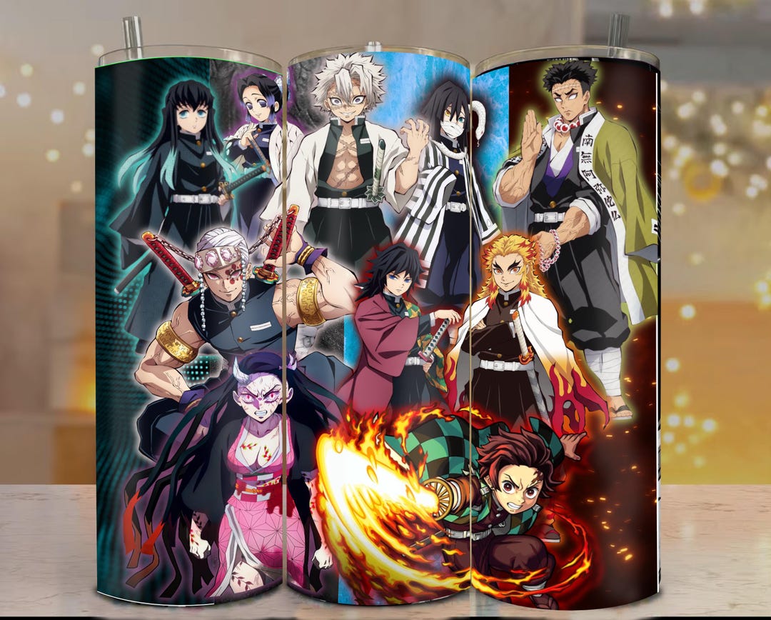 Demon Slayer Tumbler Wrap PNG, Anime Hashira Cup Wrap, Tanjiro Nezuko ...