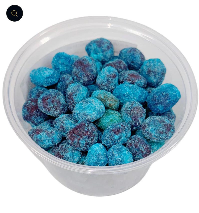 Infused Sour Blue Raspberry Gushers Made to Order! Fresh Batches 7 Oz ...