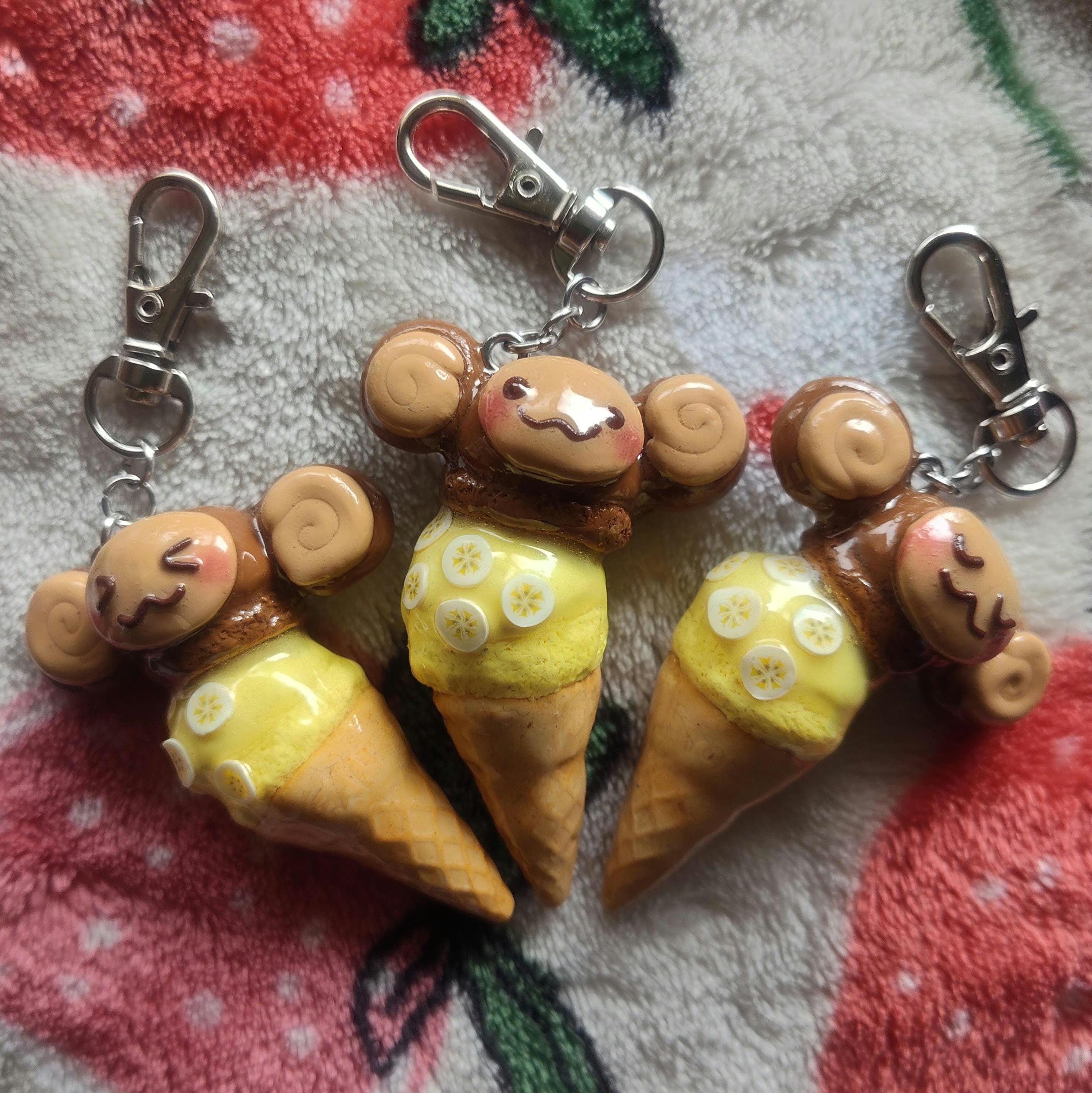 Chunky Monkey Icecreams !! | Choco & Banana on a Waffle Cone - Etsy