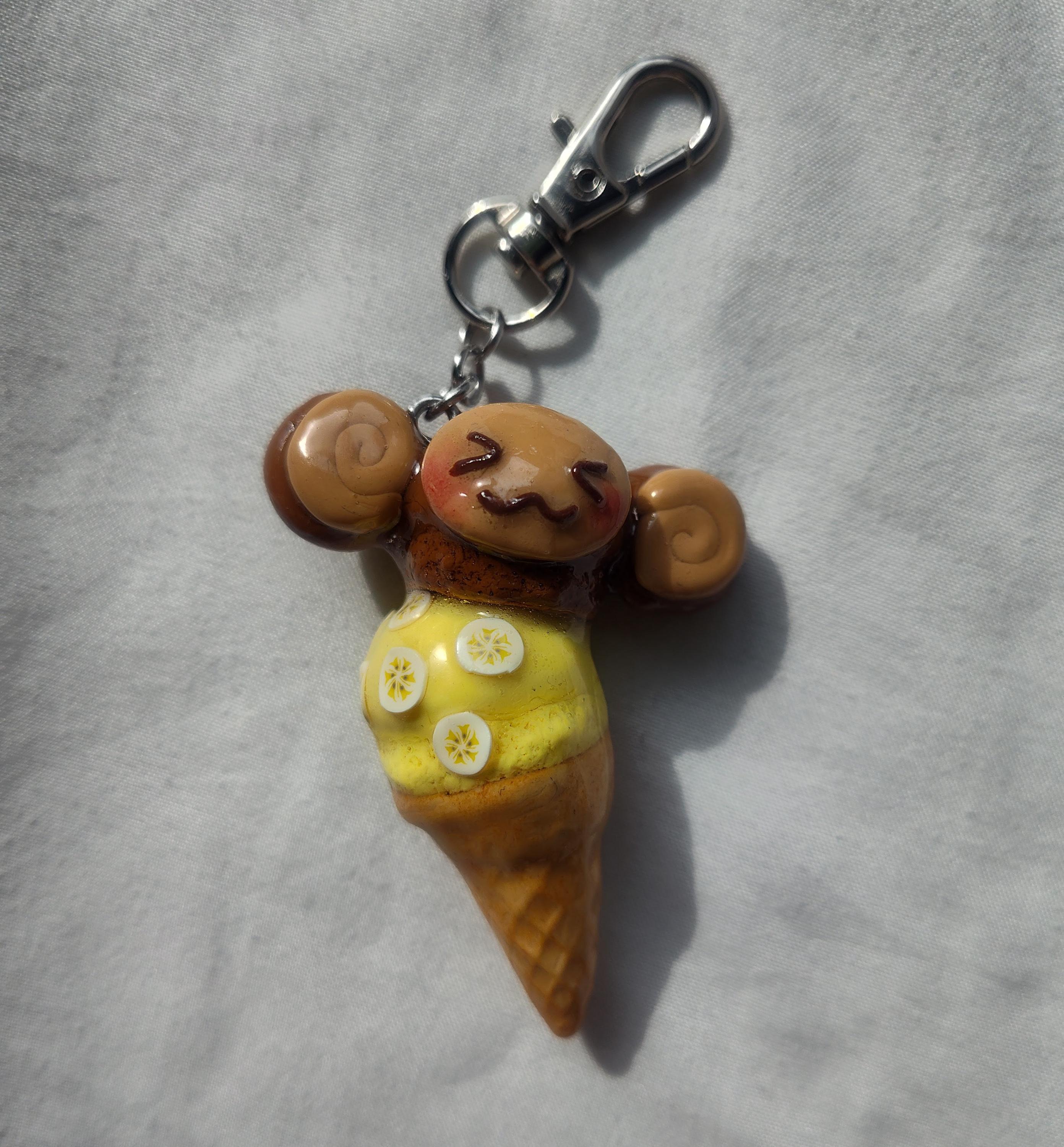 Chunky Monkey Icecreams !! | Choco & Banana on a Waffle Cone - Etsy