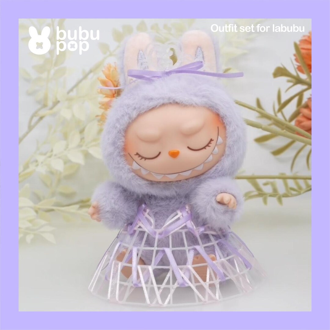 Labubu Handmade Dress Set - Ube | Labubu DIY Doll Clothes | Labubu ...