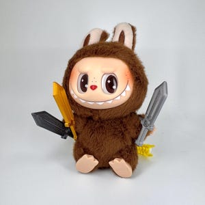LABUBU Knight Set: Helmet, Armor, Sword, 17cm Plush Doll. Old Swords ...