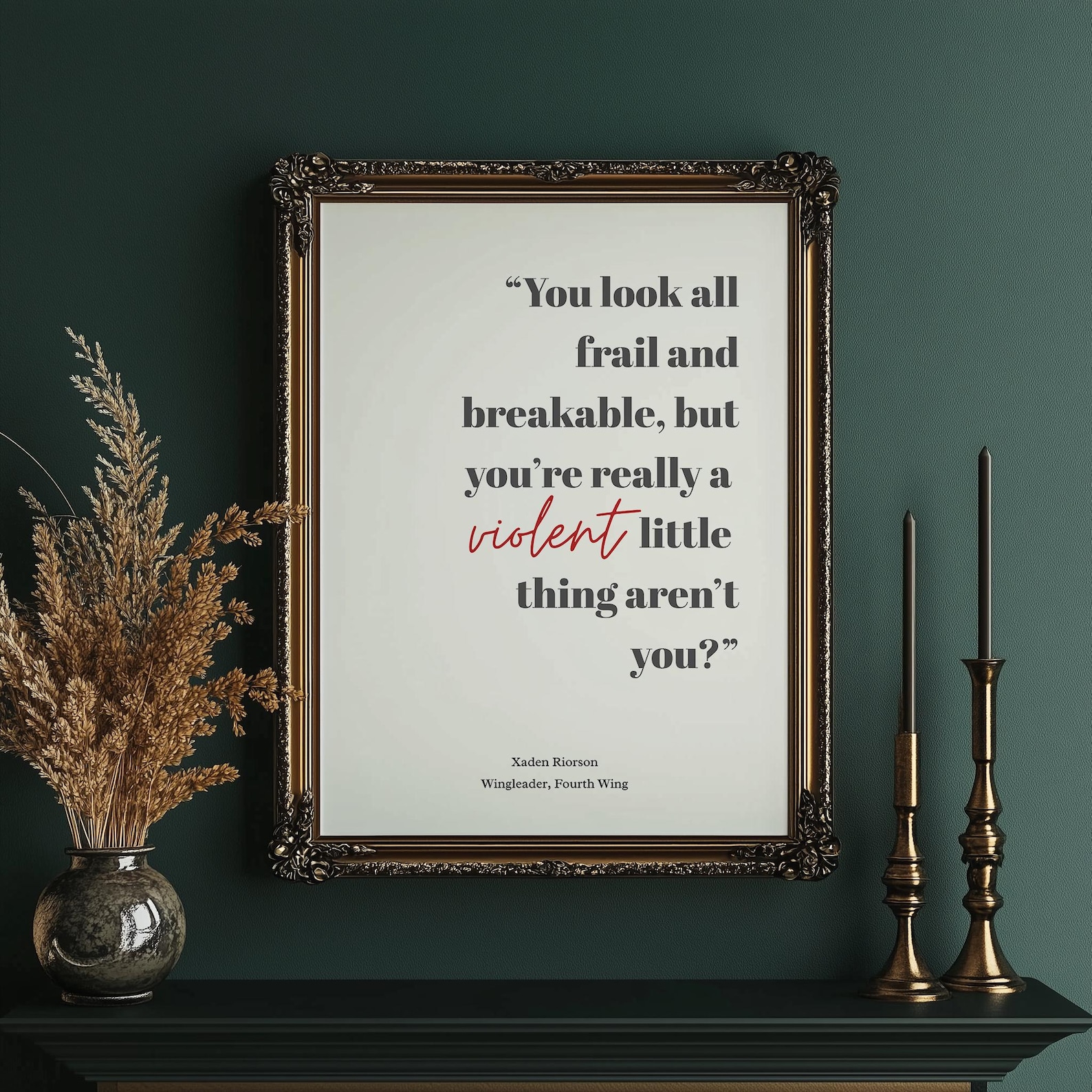 Fourth Wing Xaden Quote Digital Print | Fourth Wing Merch Poster ...